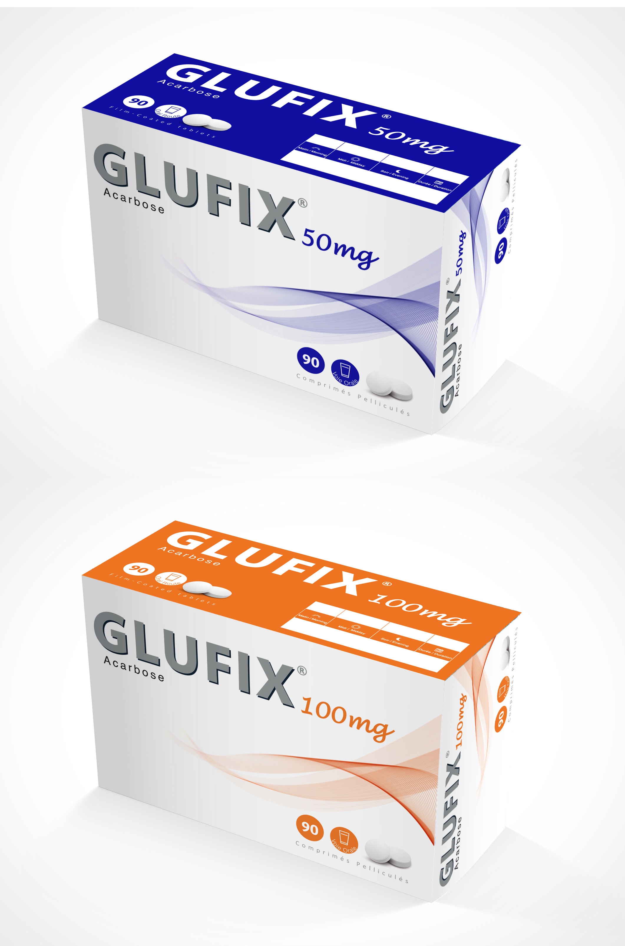 Lancement du Glufix (Acarbose) 50 mg et 100 mg boite de 90
